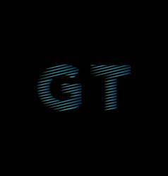 Gt logo letter speed meter racing style Royalty Free Vector