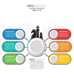 Infographic template design with 6 color options Vector Image