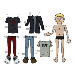 Paper doll boy Royalty Free Vector Image - VectorStock