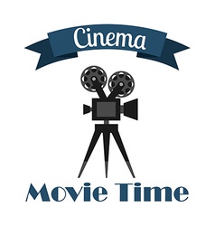 Cinema movie camera side view template Royalty Free Vector