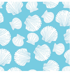Seamless shell pattern hand drawn seashells Vector Image