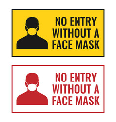 Safety instructions face masks required sign Vector Image