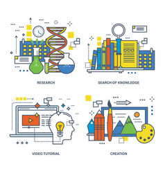 Knowledge cartoon composition Royalty Free Vector Image