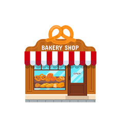 Bakery shop building facade with signboard Vector Image