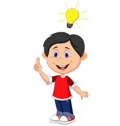 Cute boy cartoon thinking Royalty Free Vector Image