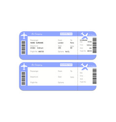 Air ticket with barcode airline boarding pass Vector Image