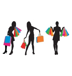 Shopping girls Royalty Free Vector Image - VectorStock