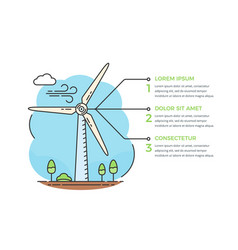 Green power generation infographic wind turbine Vector Image