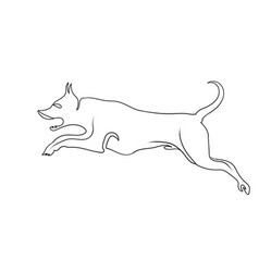Playful dog in continuous line art drawing style Vector Image