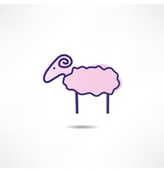 Cartoon white ram design isolated Royalty Free Vector Image