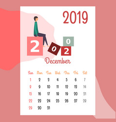 Art school calendar 2019 design Royalty Free Vector Image