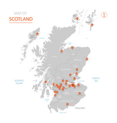 Map scotland with districts Royalty Free Vector Image