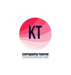 Kt k t letter modern logo design with yellow Vector Image