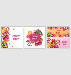 Sweet candy shop concept banner realistic style Vector Image