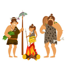 Cartoon stone age tools Royalty Free Vector Image