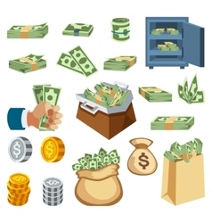 Money realistic investment cash dollars banknotes Vector Image