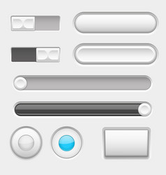 Gray interface buttons and sliders 3d set of ui Vector Image