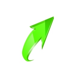 Green up arrow symbol isolated on blue background Vector Image