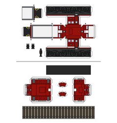 Paper model a vintage electric train Royalty Free Vector