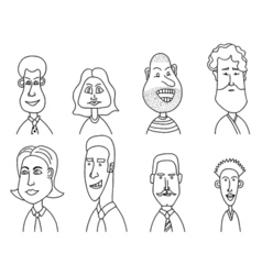 Sketch people avatars female and male portraits Vector Image