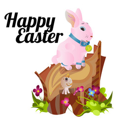 Cute rabbit cartoon holding easter egg Vector Image by tigatelu - Image ...