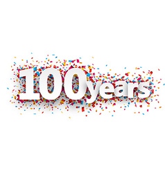 One year paper confetti sign Royalty Free Vector Image