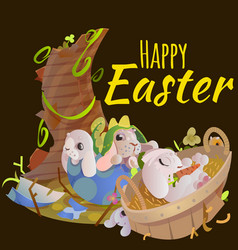 Cute rabbit cartoon holding easter egg Vector Image by tigatelu - Image ...