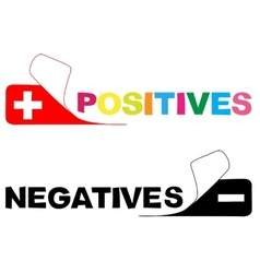 Green check and red cross symbols round thin line Vector Image