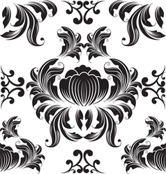 Victorian leaves seamless pattern Royalty Free Vector Image