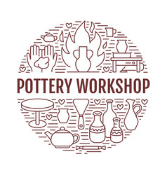 Workshop pottery studio logo Royalty Free Vector Image