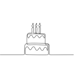 Happy birthday continuous line drawing Royalty Free Vector