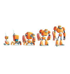 Companion robot evolution timeline infographics Vector Image