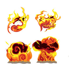 Explosions set fire explosion effect watercolor Vector Image