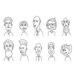 Sketch people avatars female and male portraits Vector Image