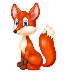 Cartoon fox look back Royalty Free Vector Image