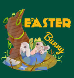 Cute rabbit cartoon holding easter egg Vector Image by tigatelu - Image ...