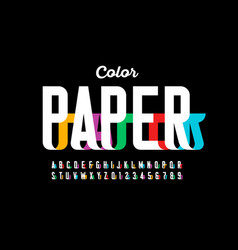 Paper style font design Royalty Free Vector Image