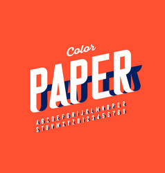 Paper style font design Royalty Free Vector Image