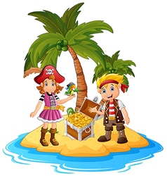 Pirate in the treasure island Royalty Free Vector Image