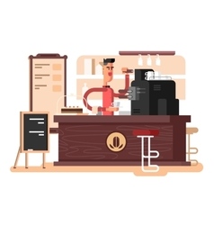 Modern coffeehouse coffee shop interior design Vector Image