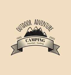 Set of vintage camping logos tourism Royalty Free Vector
