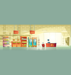 Grocery store poster design template set Vector Image