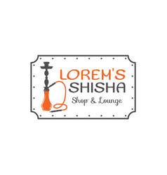 Hookah relax label badge vintage shisha logo Vector Image