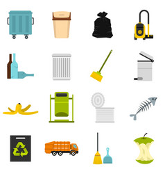 Paper trash icon set garbage recycle concept Vector Image
