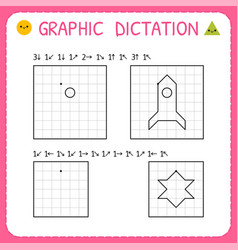 Graphic dictation umbrella kindergarten Royalty Free Vector