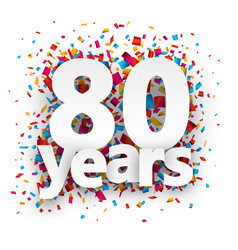 One year paper confetti sign Royalty Free Vector Image