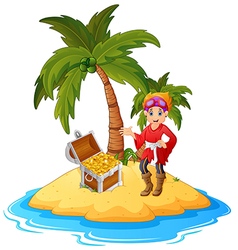 Pirate in the treasure island Royalty Free Vector Image