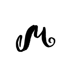 Hand painted letter m dry brush modern lettering Vector Image