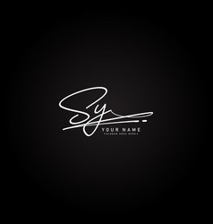Initial letter sh logo - handwritten signature Vector Image