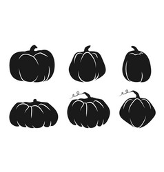 Silhouettes halloween faces pumpkins ghost Vector Image